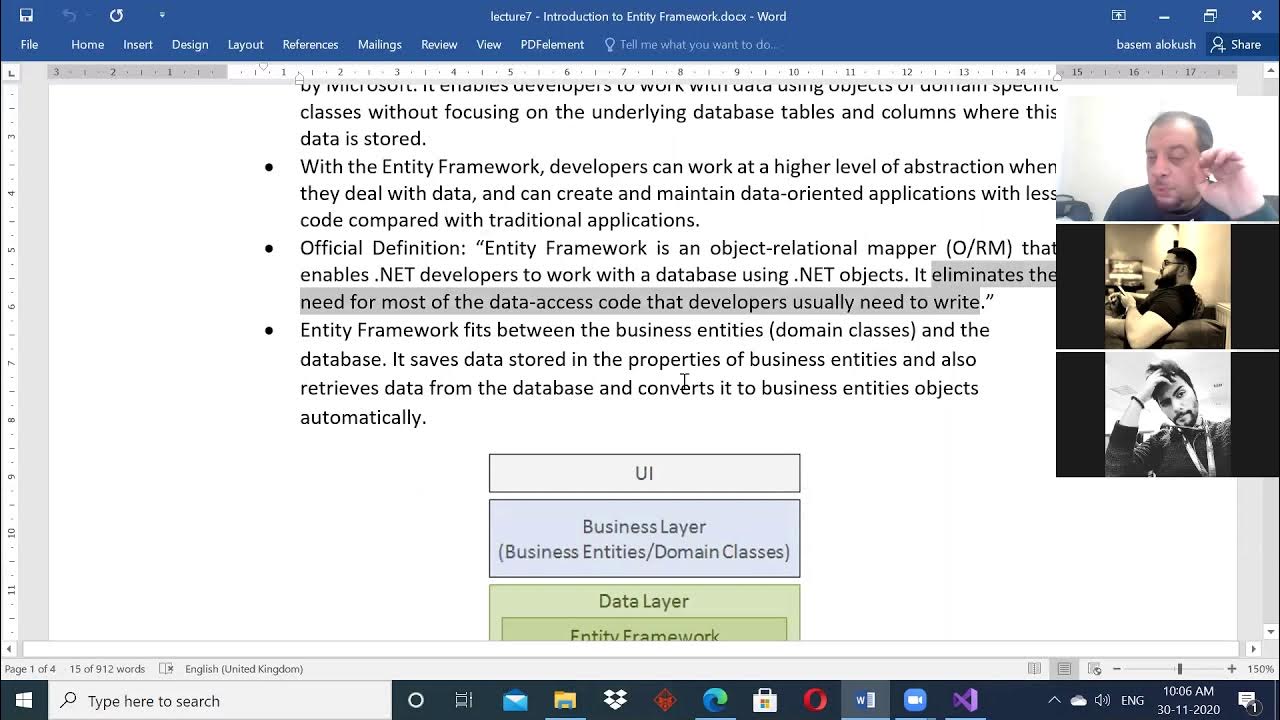 ASP.Net MVC -Lecture11 - Introduction to Entity Framework - YouTube