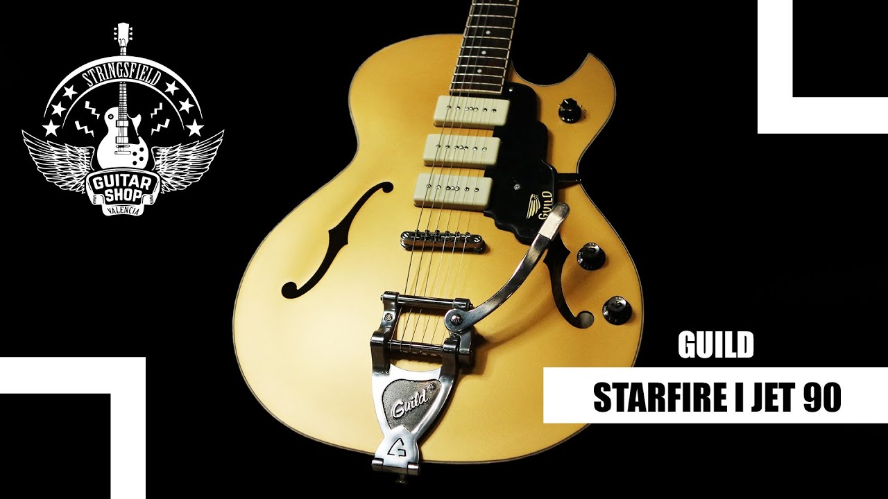 Guitarra eléctrica GUILD STARFIRE I JET 90 Satin Gold - YouTube