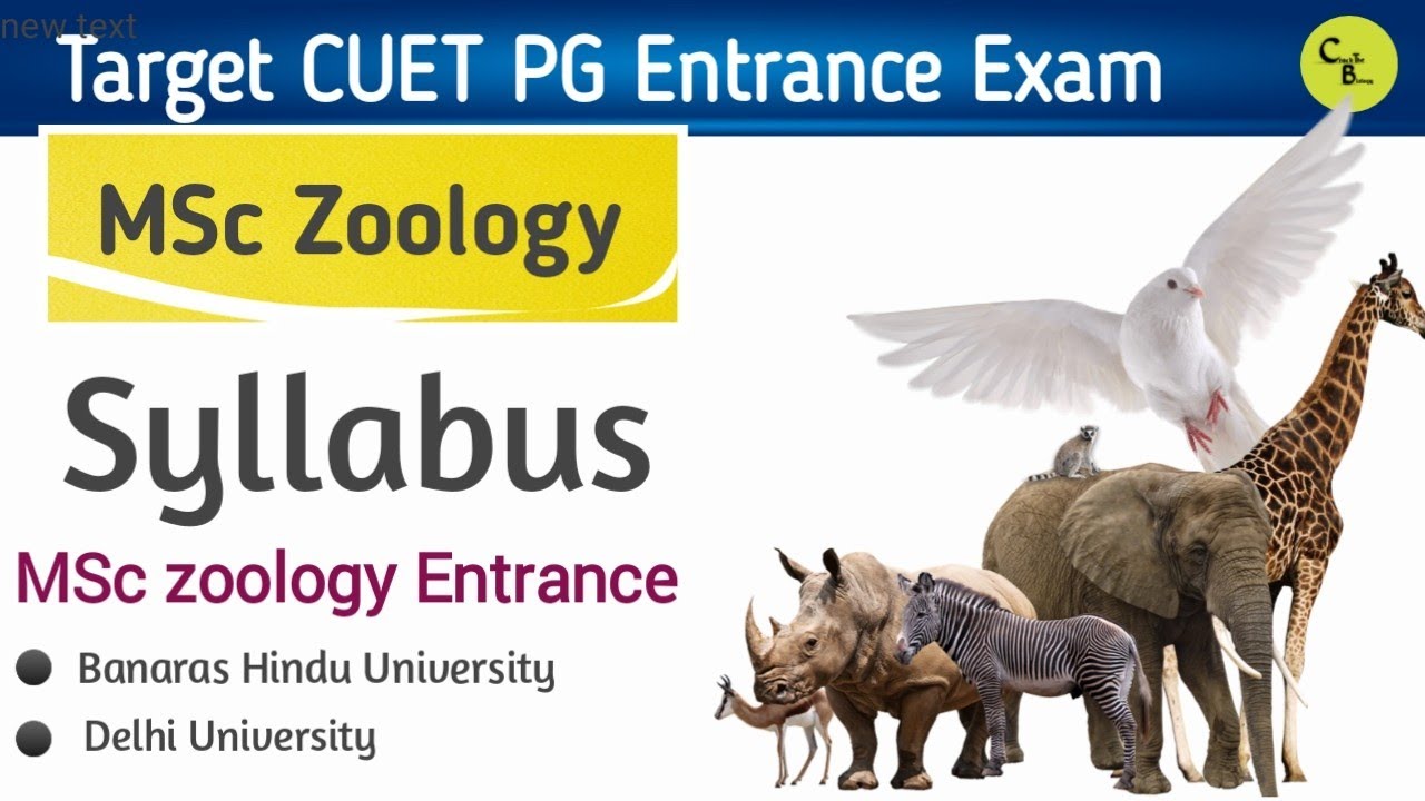CUET Pg MSC Zoology Syllabus l Complete information l CUET PG 2024 l ...