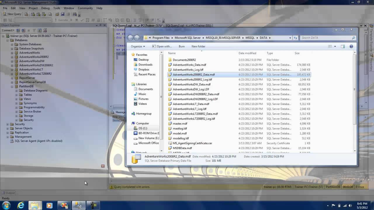Sql 2008 Series Sql Partitions Partitioning Youtube 9894