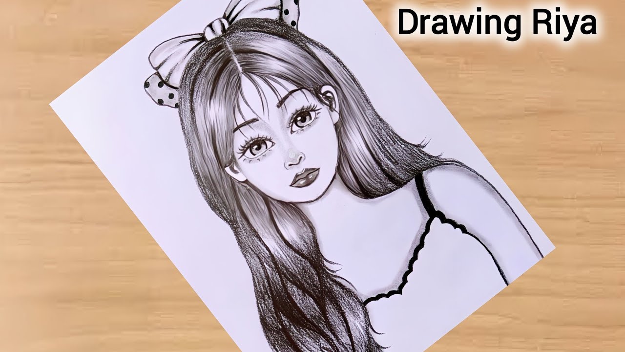 Cute girl drawing - Beautiful girl drawing for beginners - pencil ...