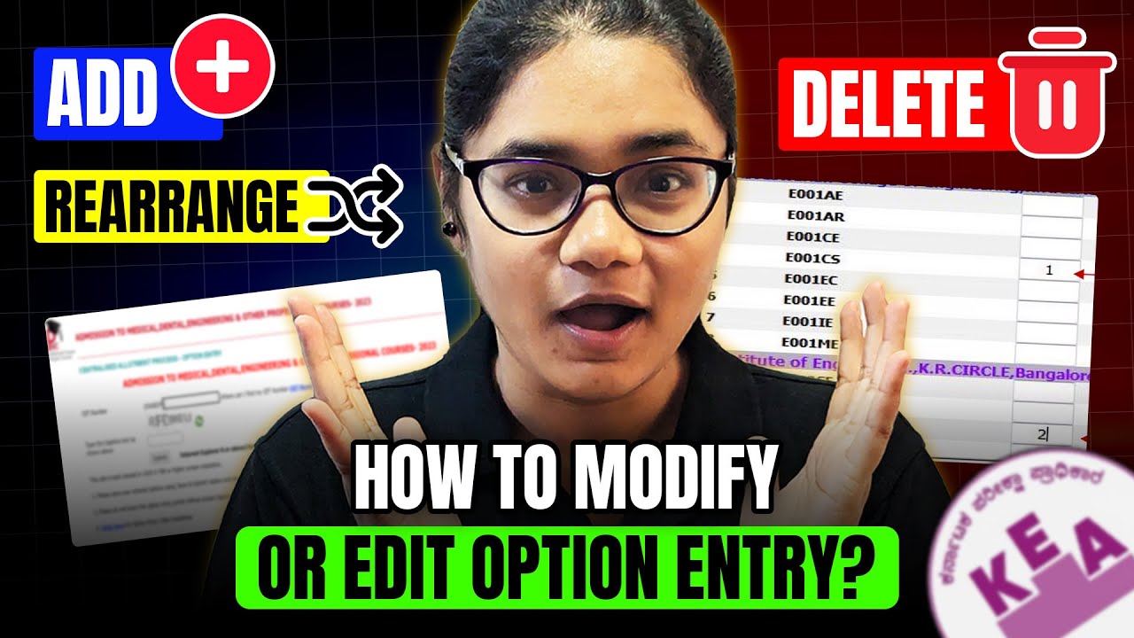 How To Modify Option Entry? | KCET Option Entry Correction Guide 🛠️ How to Fix Mistakes Step-by ...