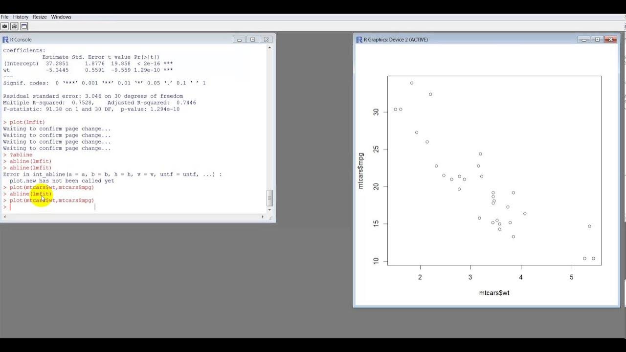 R programming Week 3 Part 9 more exploration of lm and also predict - YouTube
