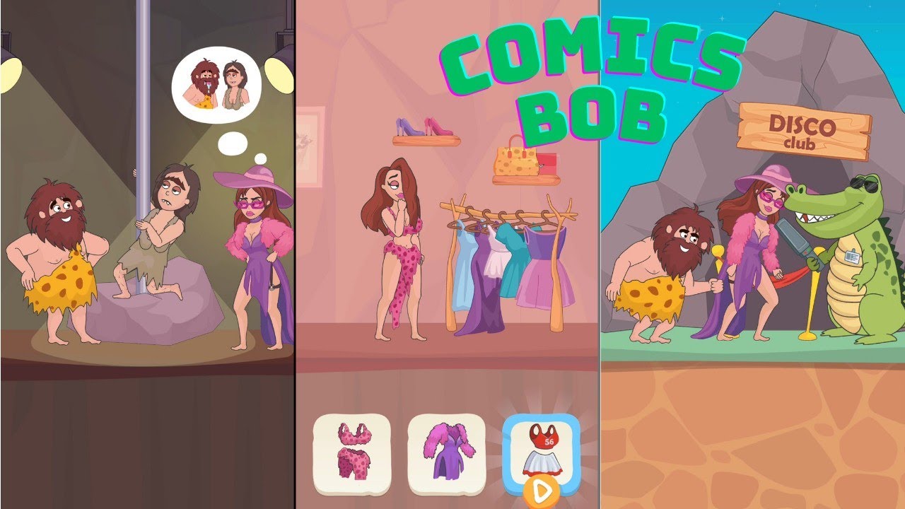 Comics Bob - New Update 50 - 56 Levels Solution-Funny Noob Vs Pro ...