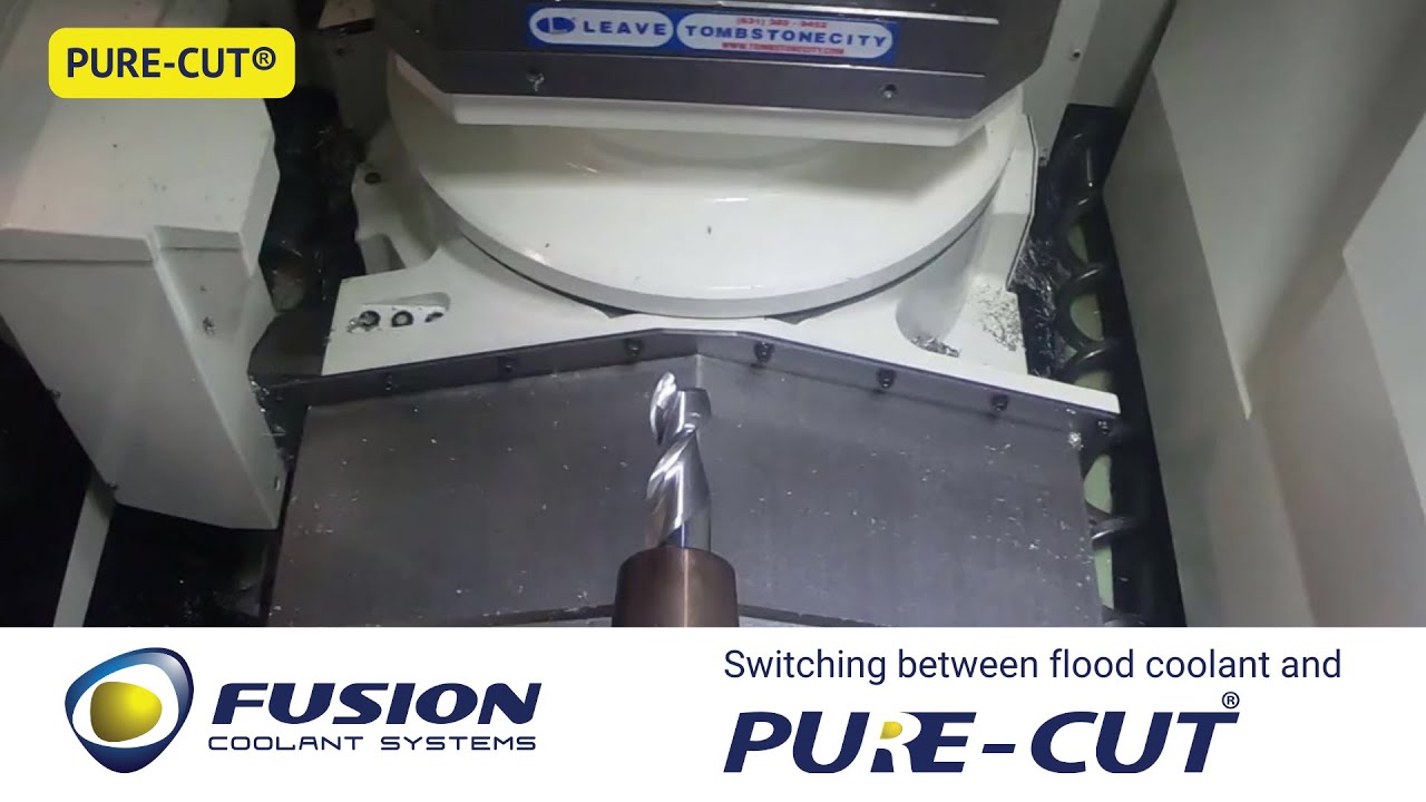 Pure-Cut® vs. CNC Flood Coolant in 12 Seconds - YouTube
