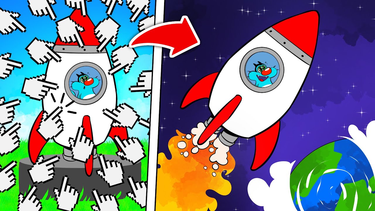 Roblox Oggy Reached At Deep Space With Jack In Rocket Race Clicker ...