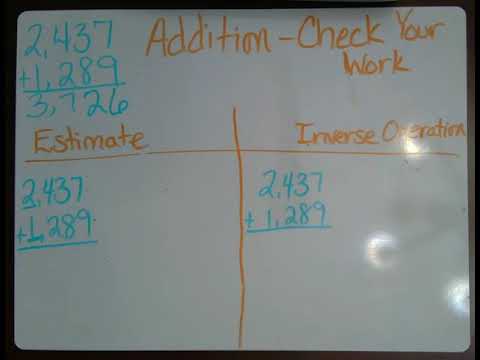 Checking Your Work- Addition - YouTube