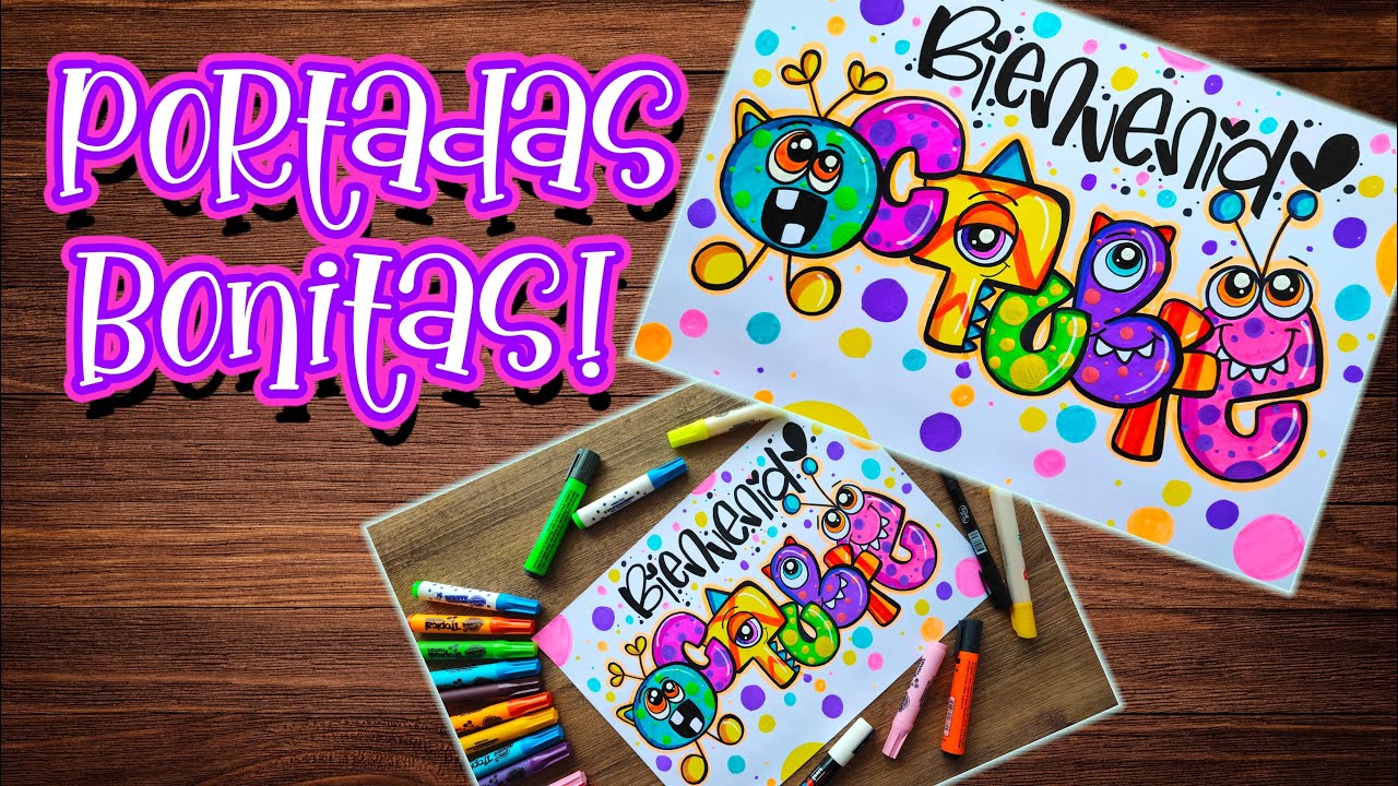 💕CÓMO HACER LETRAS y PORTADAS 😍 Aprende PASO a PASO/ Letras Octubre 💕 ...