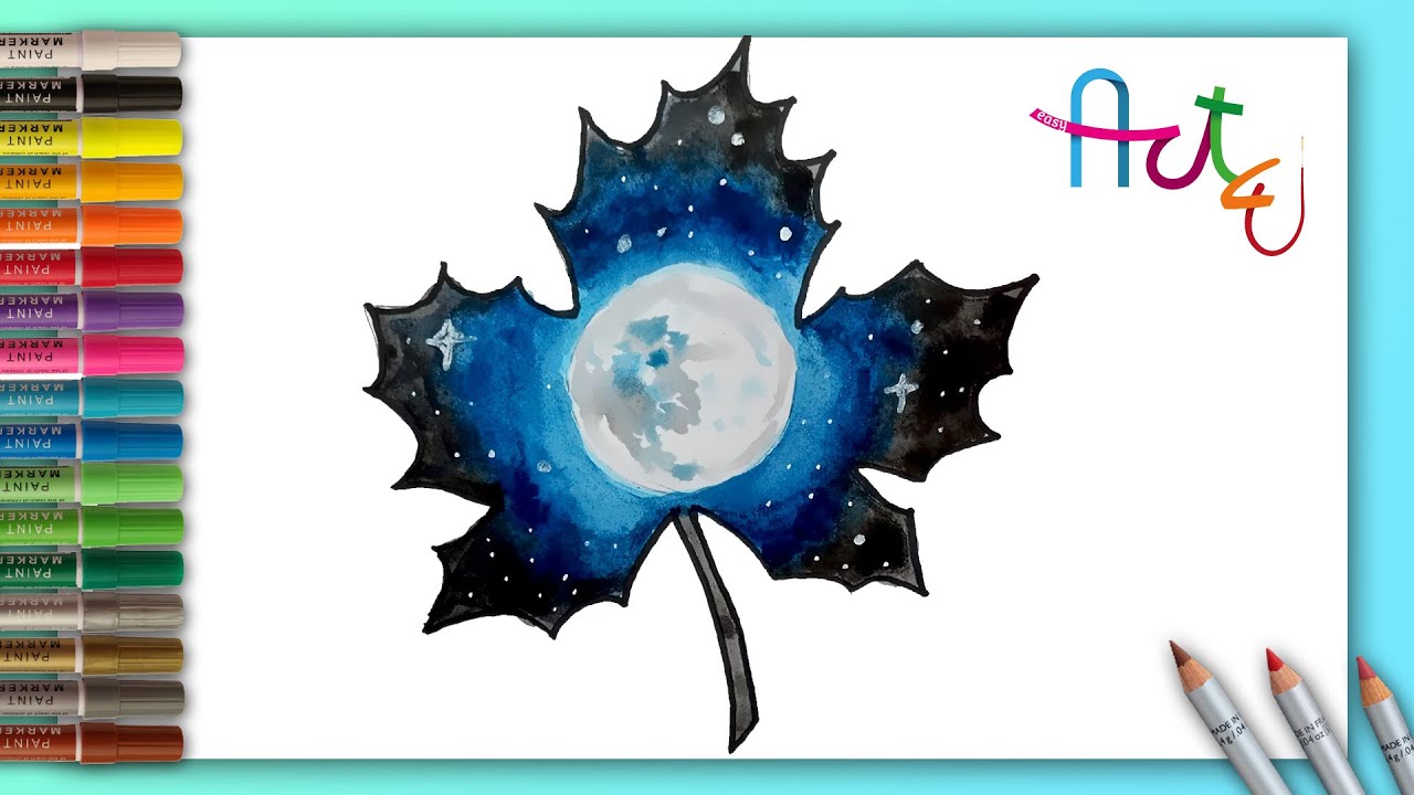 Easy Double Exposure Landscape Drawing idea with watercolor - YouTube