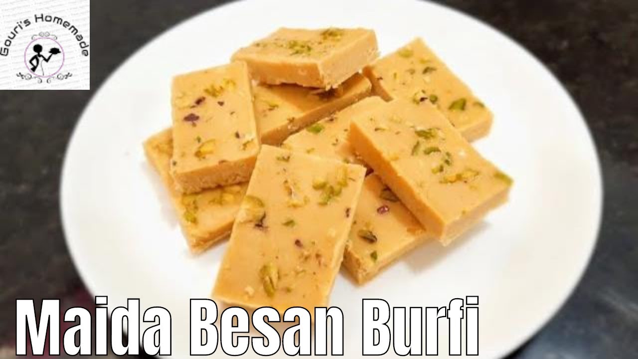 Maida Besan Burfi| Maida Burfi| Gouri's Homemade - YouTube