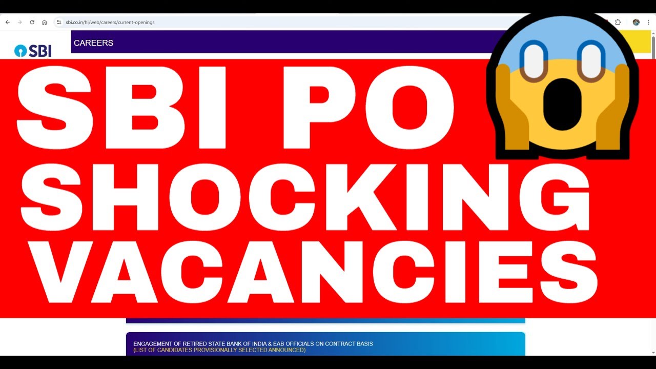 SBI PO SHOCKING VACANCIES - YouTube