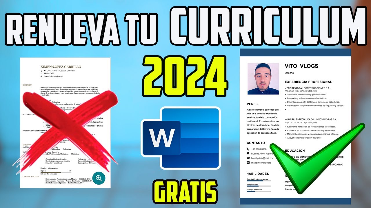 RENUEVA TU CV EN 5 MINUTOS 2024 PLANTILLAS GRATIS PARA TU CV I COMO ...