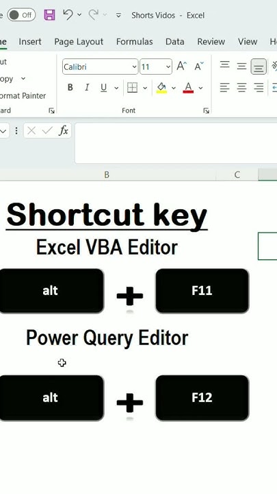 shortcut to open power query editor & vba editor in excel - YouTube