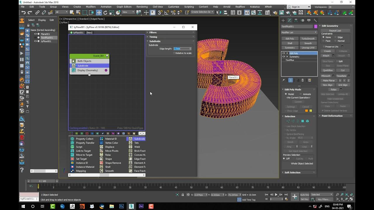 3d max tyFlow CLoth/ Text create in tyFlow 3d max - YouTube