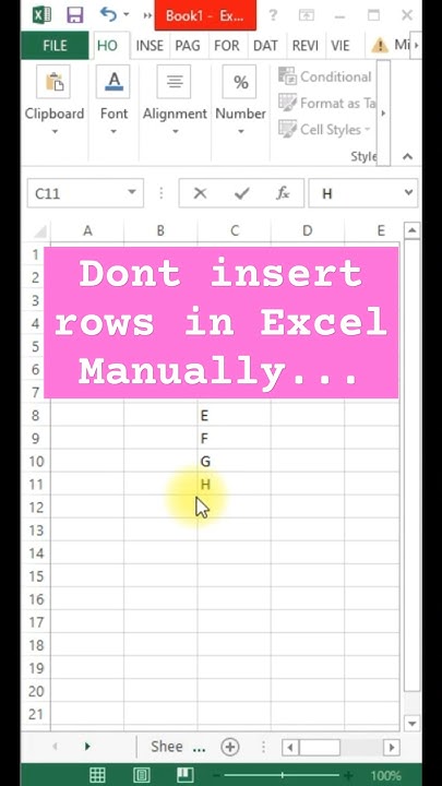 Don't Insert Rows in Excel Manually – Do This Instead - YouTube