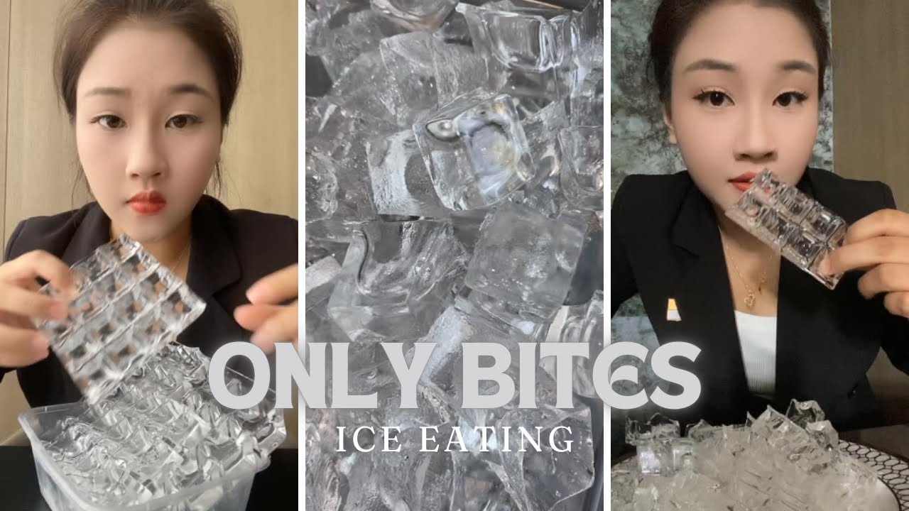 ONLY BITES | HER CRUNCHY ICE CUBE | CLEAR ICE EATING ASMR - YouTube