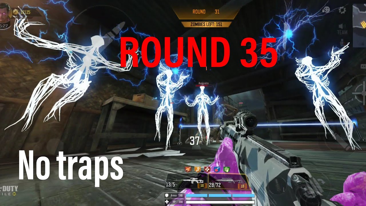 Call of Duty Mobile Zombies: Round 35 Full Gameplay No Traps challenge# ...