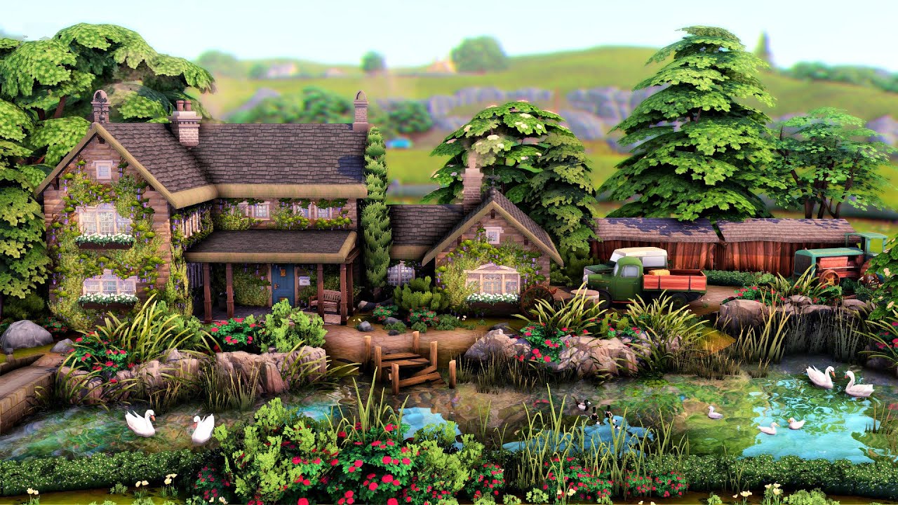 Old Family Farmhouse 🐓 || The Sims 4 Speed Build - YouTube