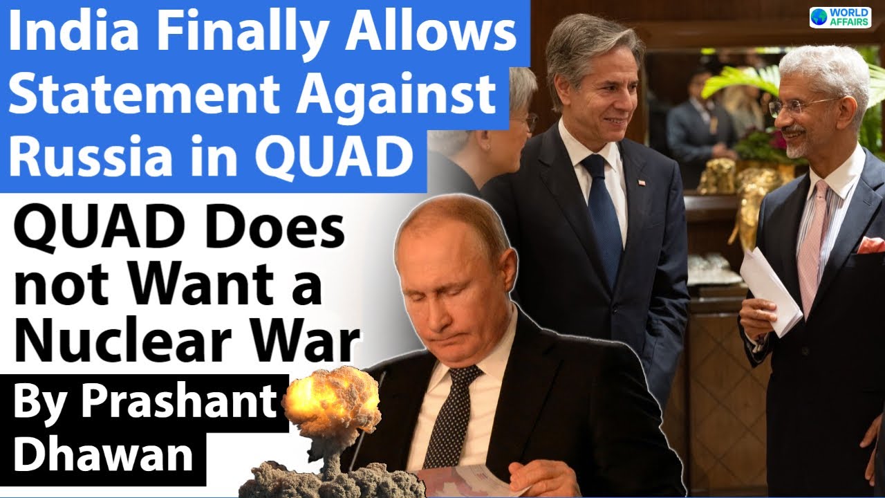 India Finally Allows Statement Against Russia in QUAD | QUAD Does not ...