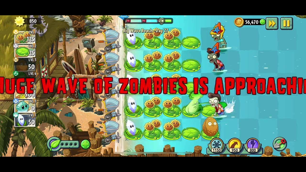 Plants vs Zombies 2 - Big Wave Beach - Day 27 - 2024 - YouTube