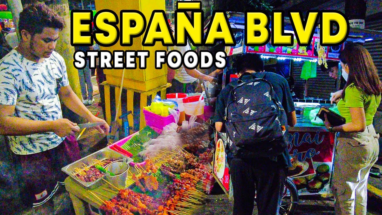 Night Walk in ESPAÑA BLVD |Busy Street full of shops & STREET FOODS ...