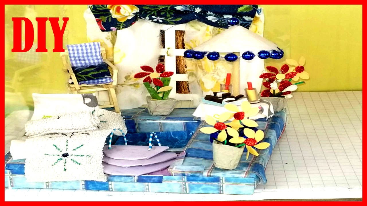 Mini Awesomediydollcraft DollHouse Pool | Doll Indoor Pool Tutorial ...
