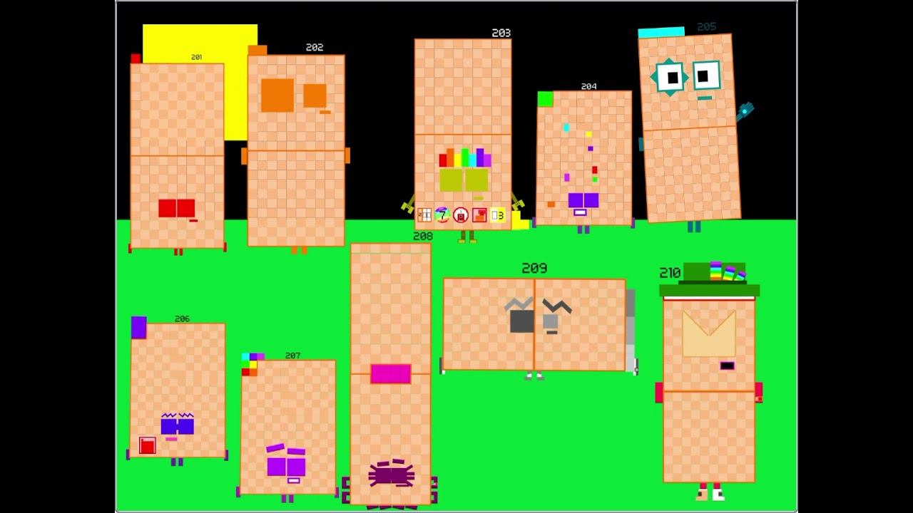 numberblock band retro 201-210 (for trioctoblock24) - YouTube