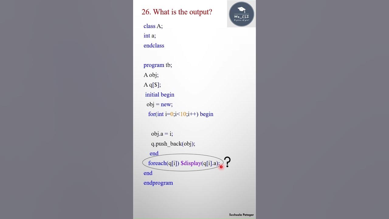 Systemverilog Interview questions 26/n #vlsi #education#shorts #designverification # ...
