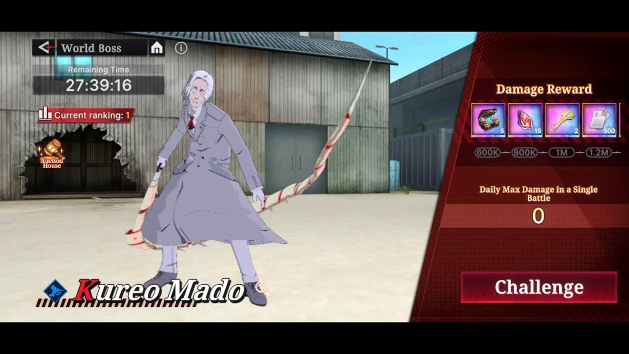 First Time 30M - Kureo Mado - World Boss - Tokyo Ghoul Break The Chains ...