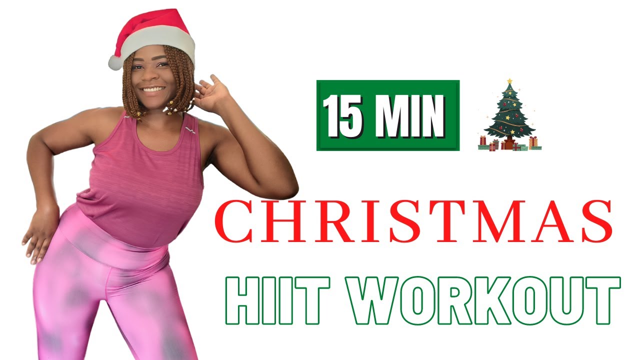 🎁15 MIN CHRISTMAS CARDIO HIIT workout/ Full Body, No repeat - YouTube