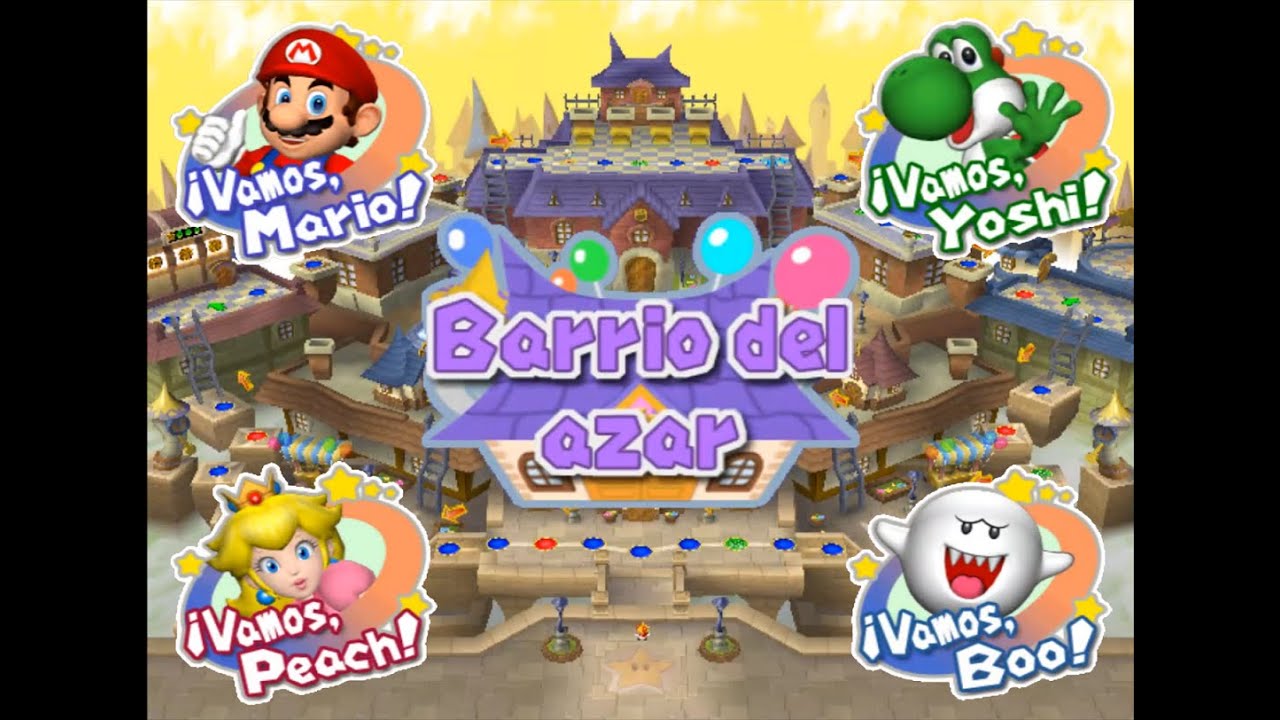 [Mario Party 6] Mario, Yoshi, Peach y Boo en Barrio del Azar - YouTube