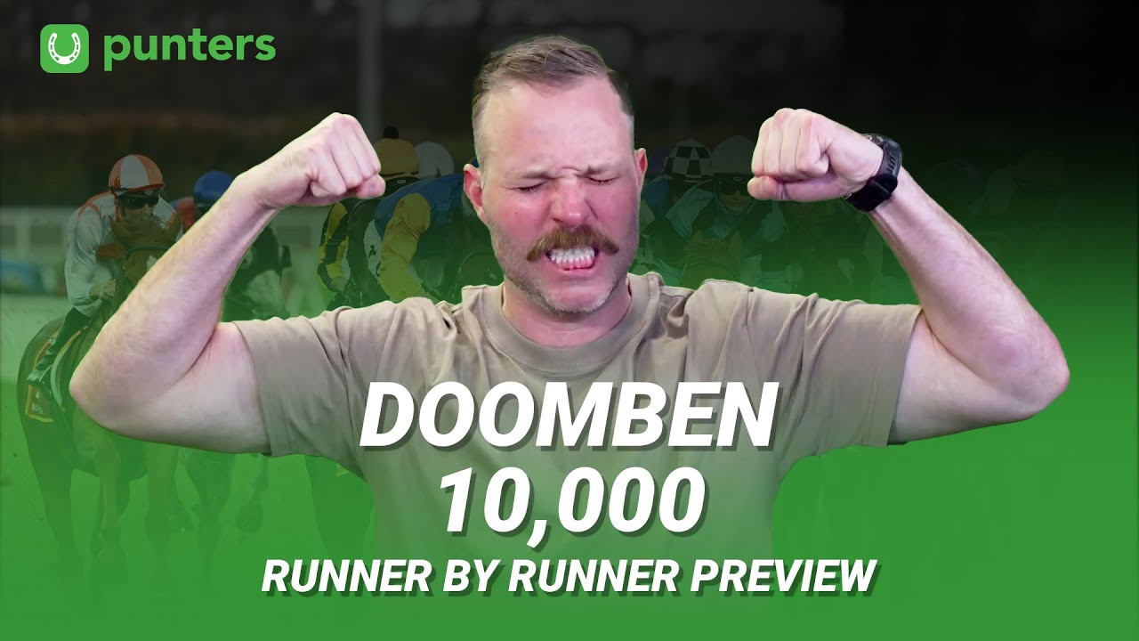Punters walk through each Runner for the upcoming Doomben 10,000 - YouTube
