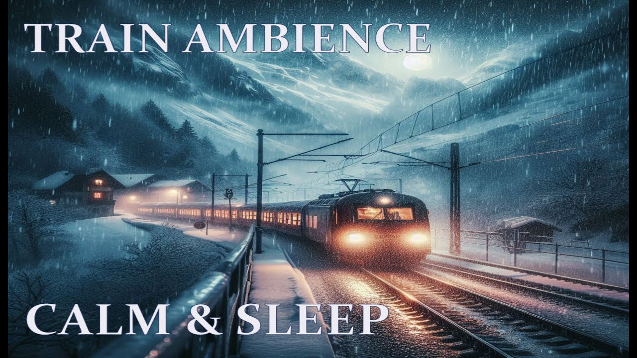 Night Train Travel in Rain and Snow | Ambience for Sleep, Study and ...