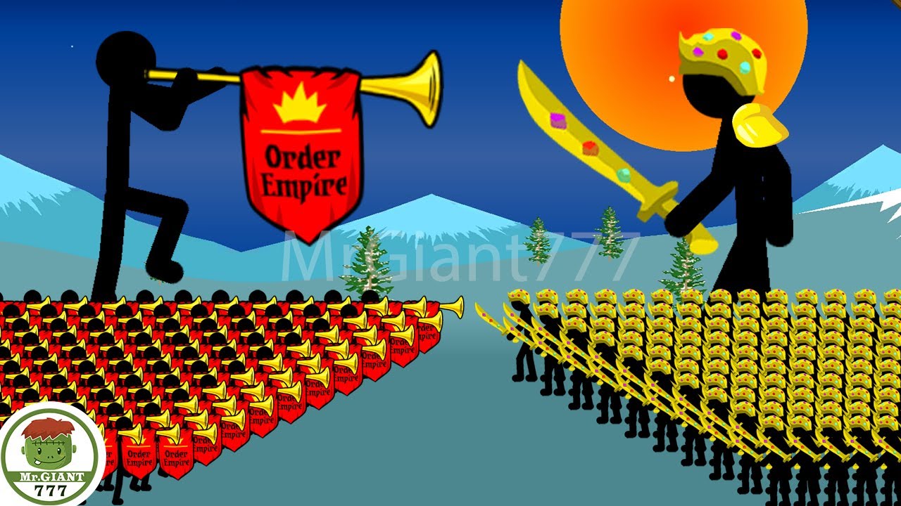 x9999 STICK FIGURE TRUMPET MAN VS SWORDWRATH GOLDEN CLASSIC | Stick War ...