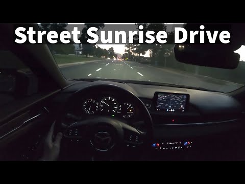 1 Hour Street Sunrise Drive for Sleep, ASMR, Relaxing