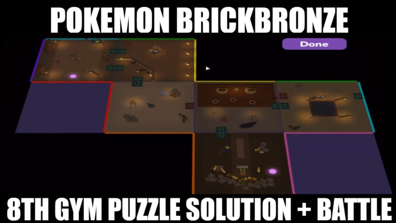 Pokemon Brickbronze: 8th Gym Puzzle Solution + Gym Leader Battle - YouTube