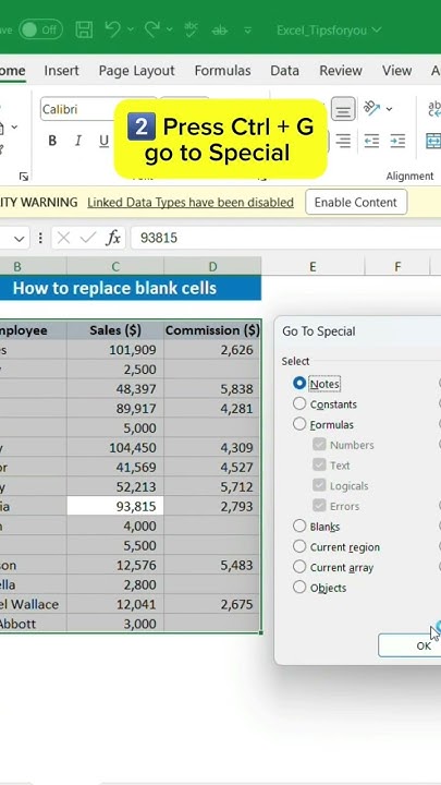 how to fill blank cells in excel #Microsoft365 #excel #excelshortcuts #exceltipsforyou - YouTube