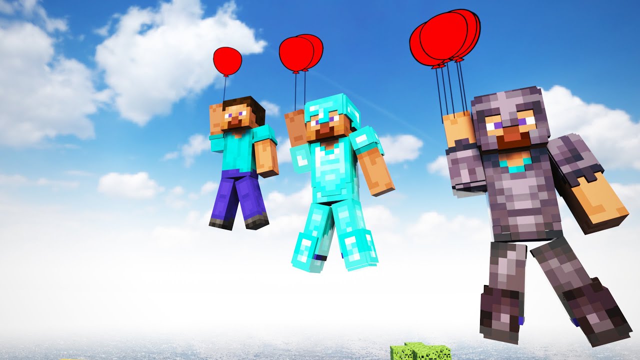 Balloons Lift Steve Even With Armor | Teardown - YouTube