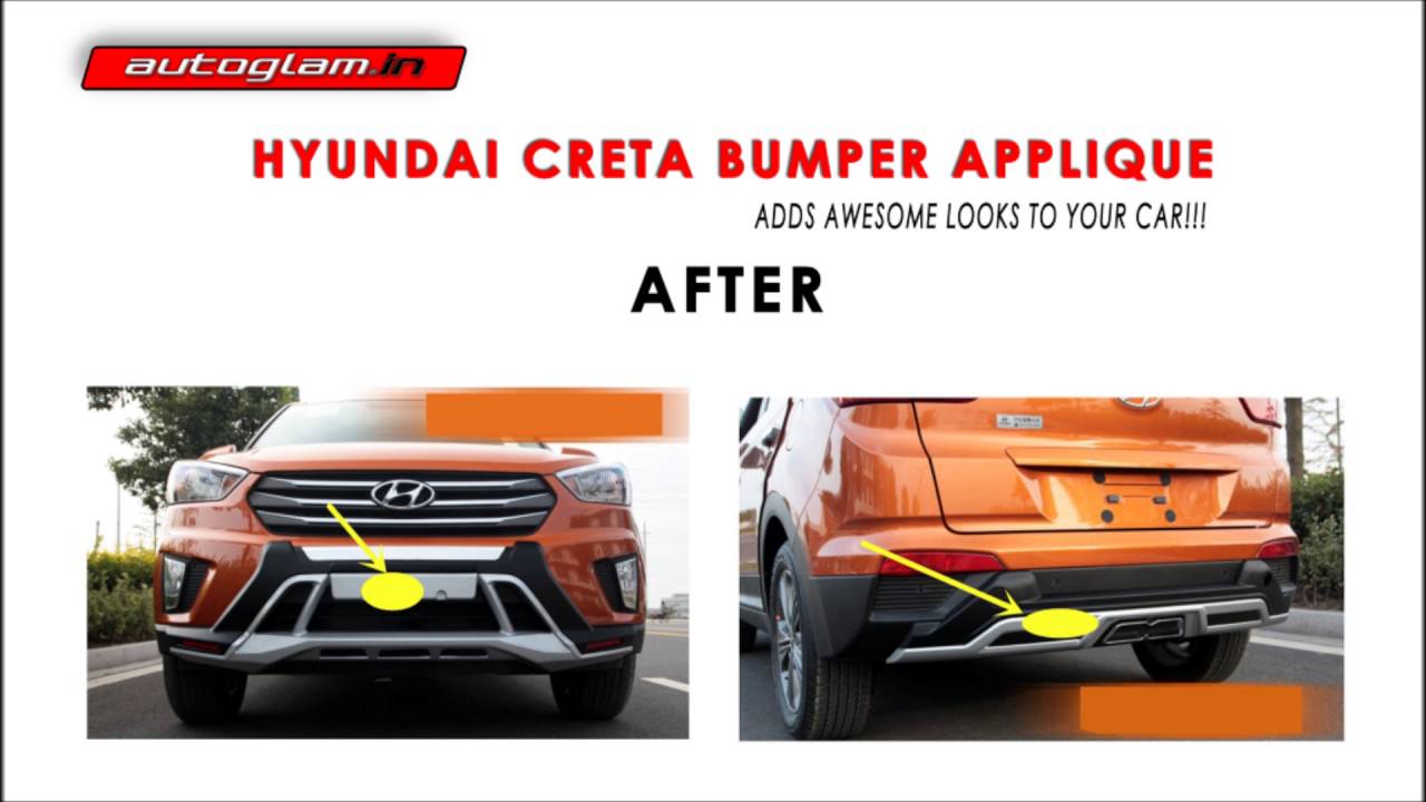 Hyundai CRETA Bumper Applique with Rear Diffuser, Fits all Varients ...