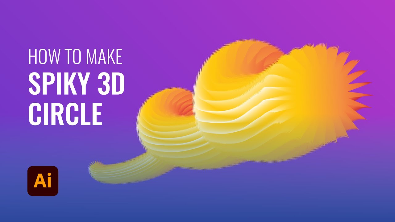 How to make Spiky 3D Circle - Illustrator Tutorials - YouTube