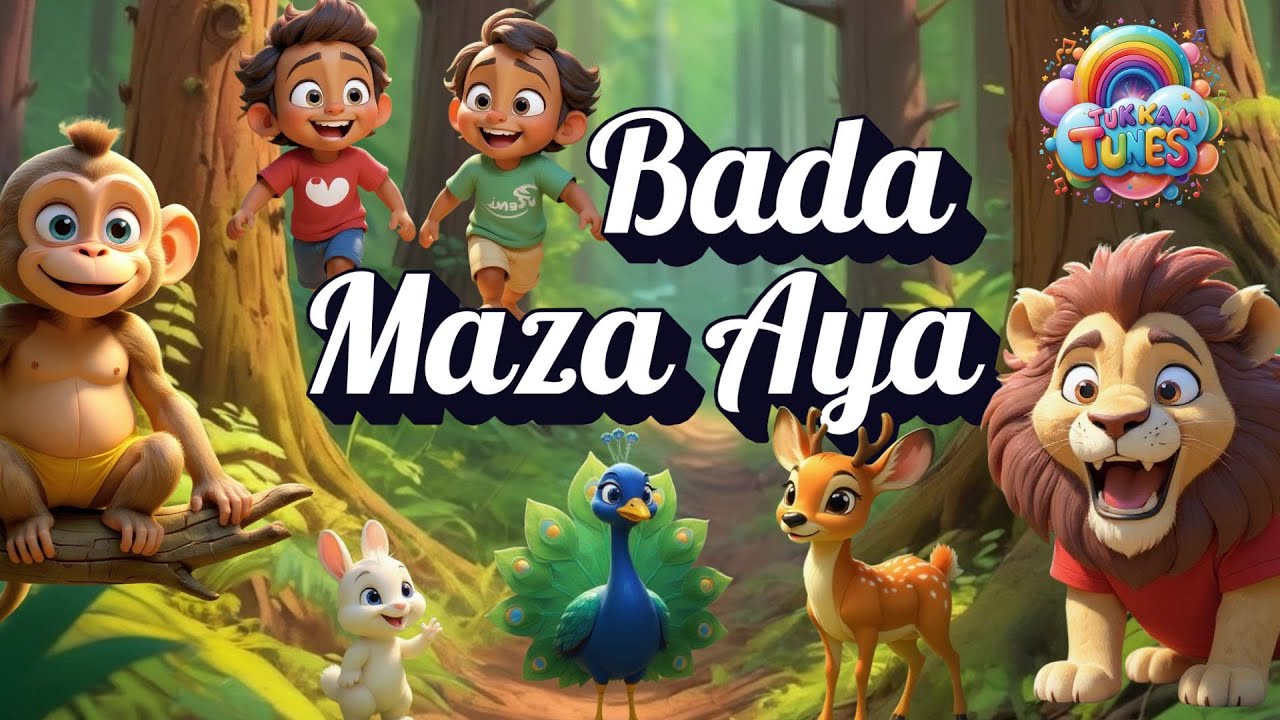 Bada Maza Aaya | Hindi Kids Song | Zoo Adventure Nursery Rhyme ...
