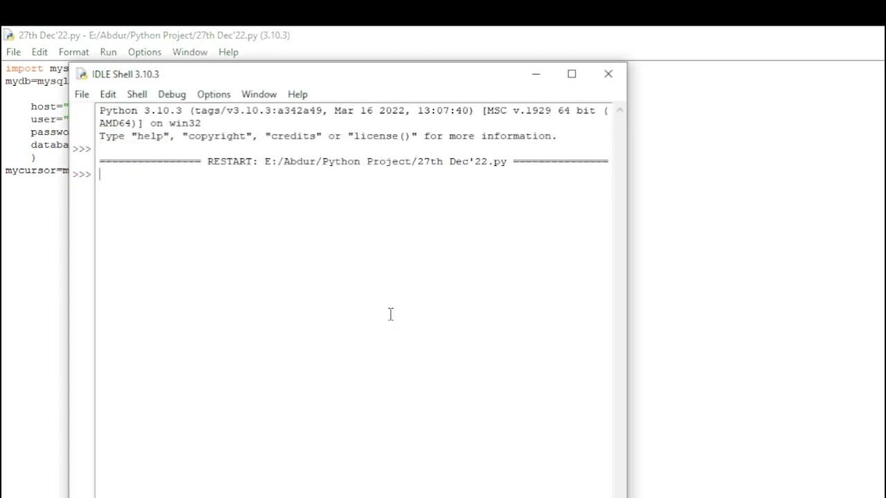 Connnect Mysql Database Using Python Youtube