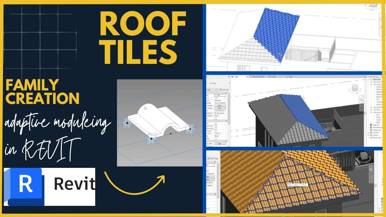 New Villa Project In Revit Part- 07| how to create Roof tiles ...