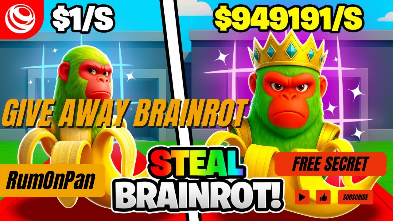 200 subs Give away 3 Secret Steal A Brainrot #Roblox - YouTube