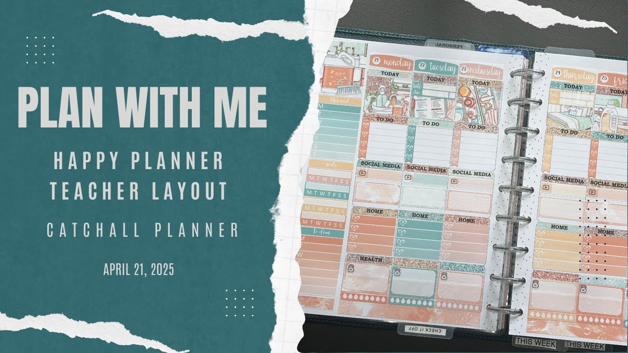 Happy Planner Teacher Layout | Plan with Me | Catchall Planner | April ...
