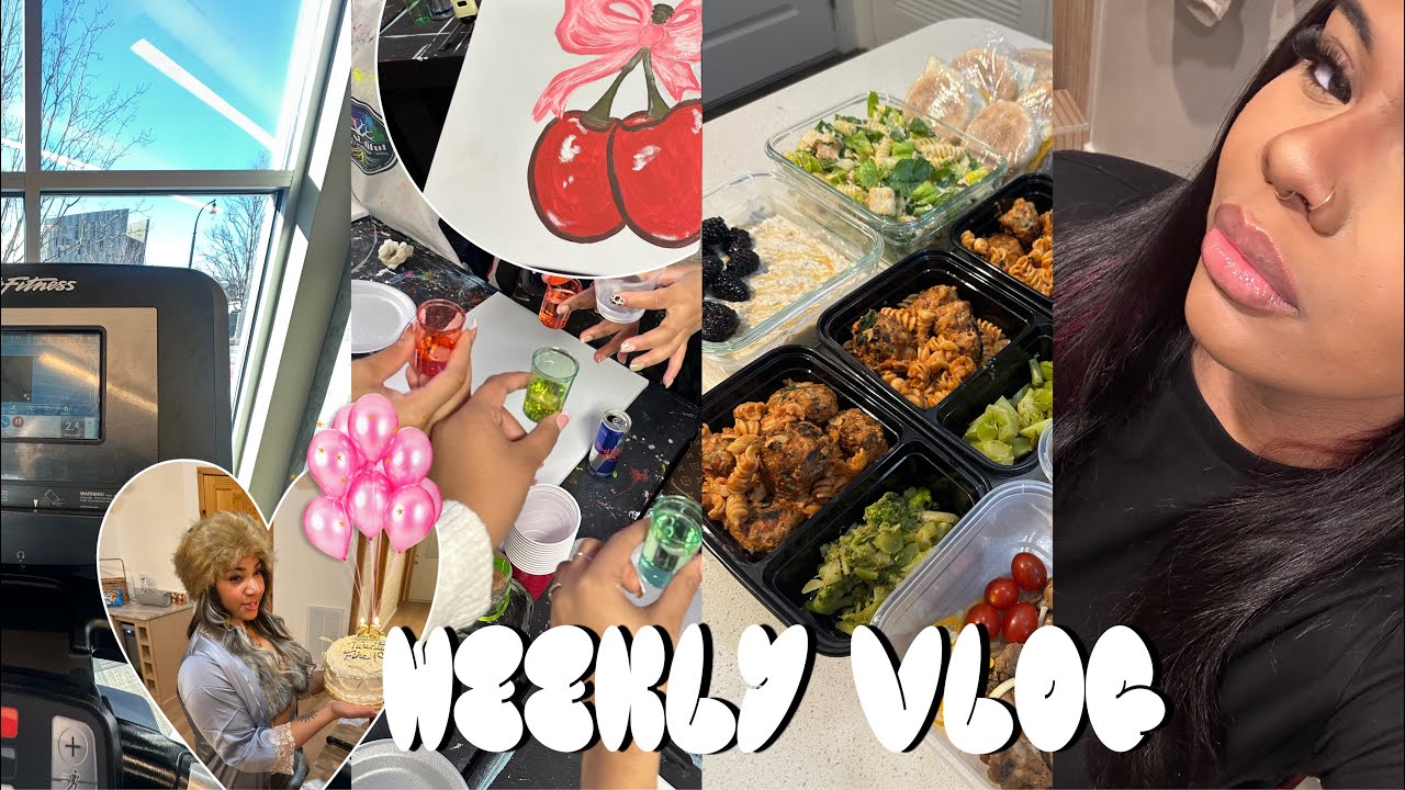 WEEKLY VLOG: cabin trip, sip n paint, meal prep, february reset ᥫ ...