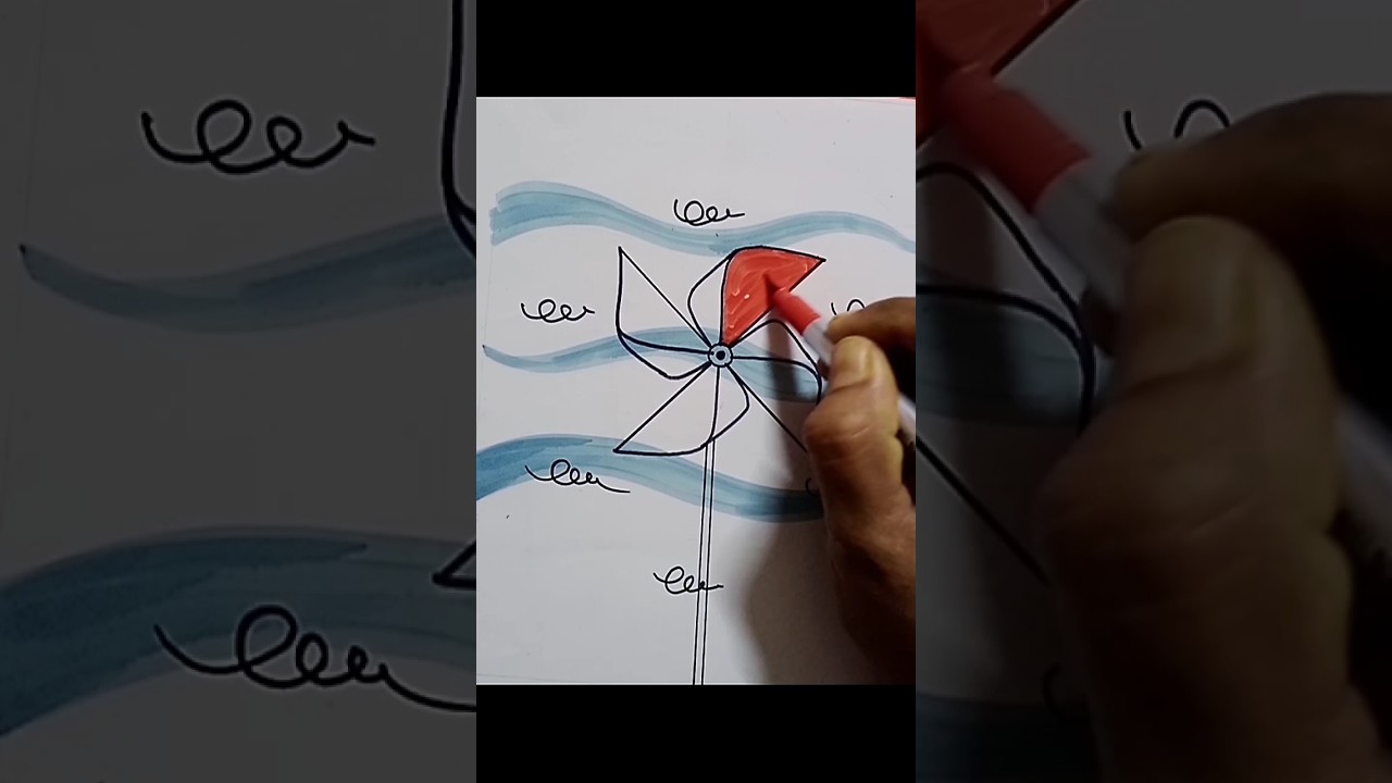 How to draw wind wheel (Charka) easily. #drawing #art #tutorial - YouTube