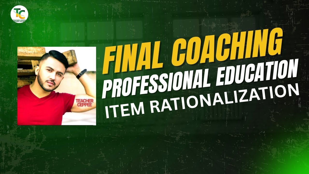 PROF ED FINAL COACHING WITH COACH KRIZZA - YouTube