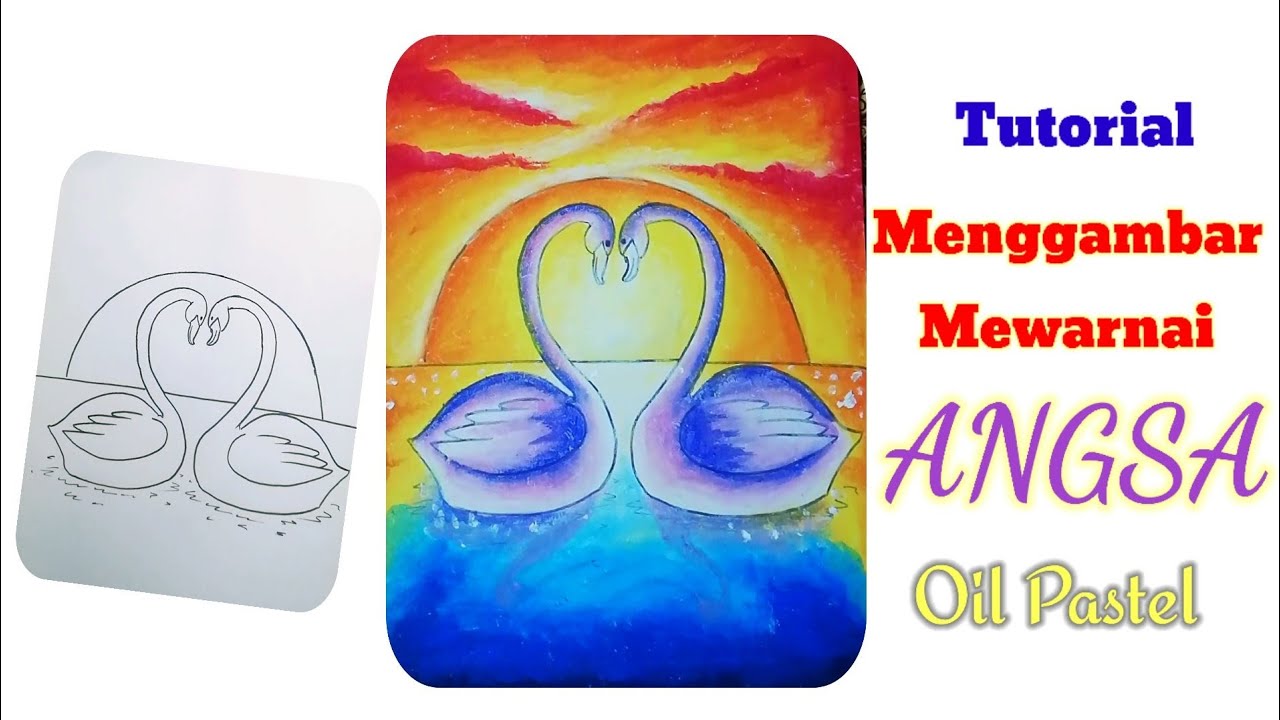 Cara mudah menggambar mewarnai angsa love - YouTube