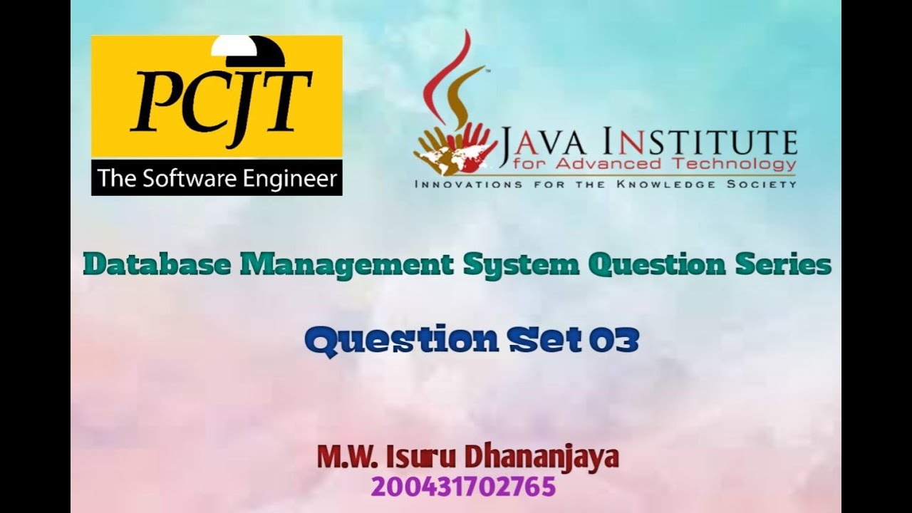 Data Base Task 03 | 1st Year | Semester 01 | Java Institute - YouTube